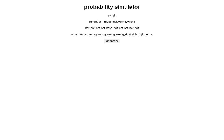 probability simulator ― Perchance Generator