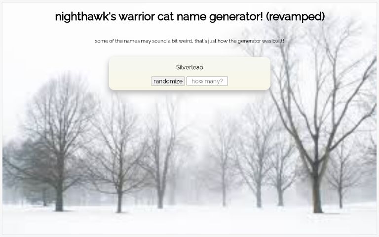 nighthawk's warrior cat name generator! (revamped)