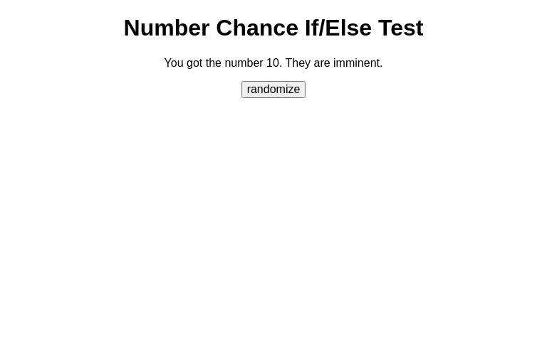 Number Chance If/Else Test ― Perchance Generator