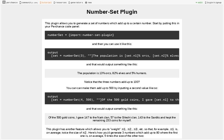 Number-Set Plugin