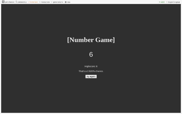 [Number Game] ― Perchance Generator