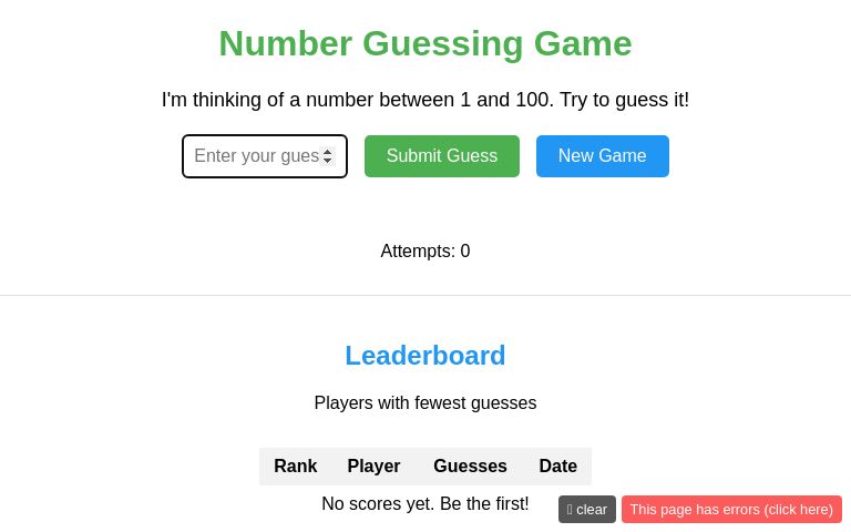 Number Guessing Game ― Perchance Generator
