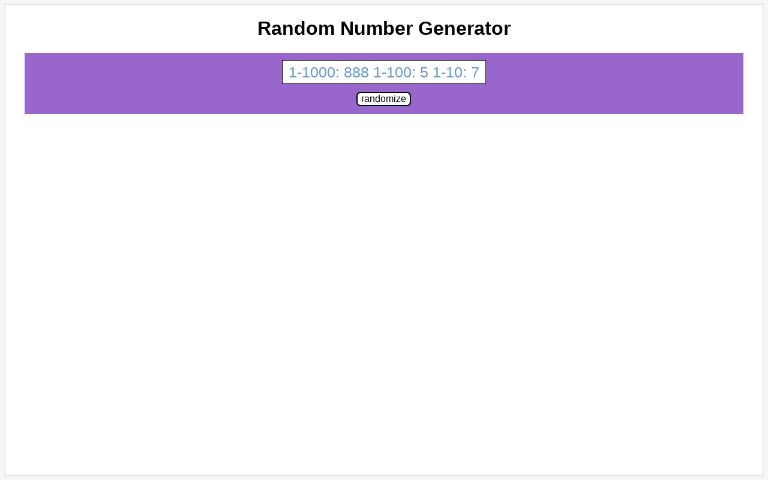 Random Number Generator