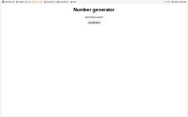 Number generator