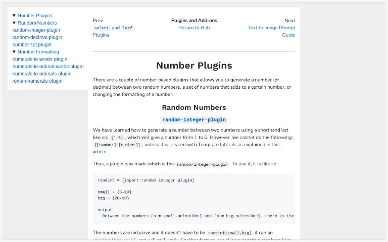 Number Plugins ― Perchance Generator