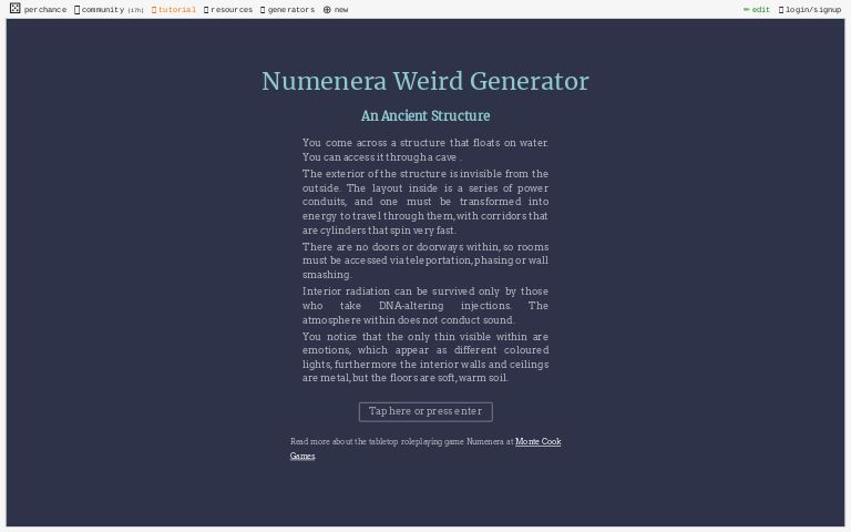 Numenera Weird Generator