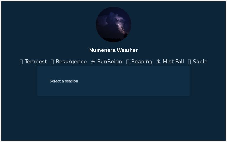 Numenera Weather ― Perchance Generator