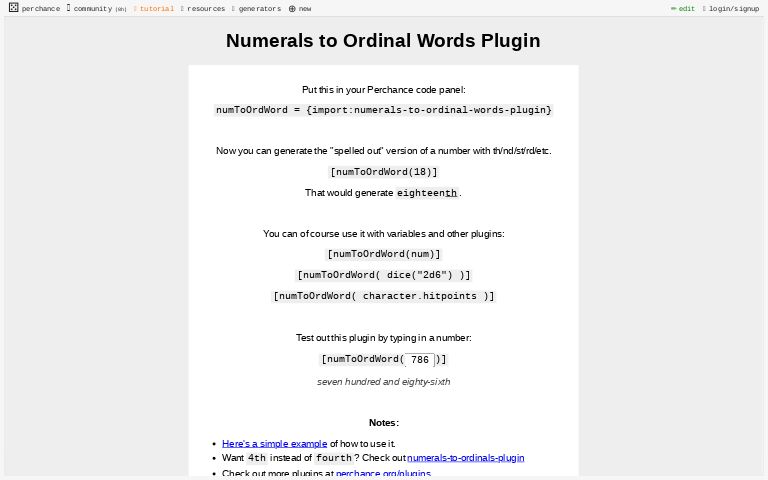 Numerals to Ordinal Words Plugin