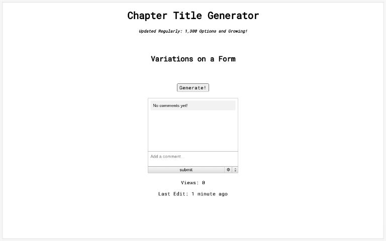 Chapter Title Generator