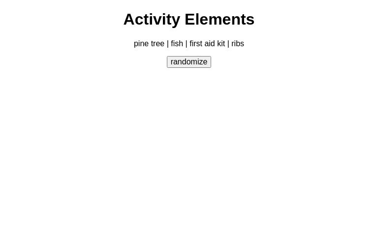 Activity Elements ― Perchance Generator