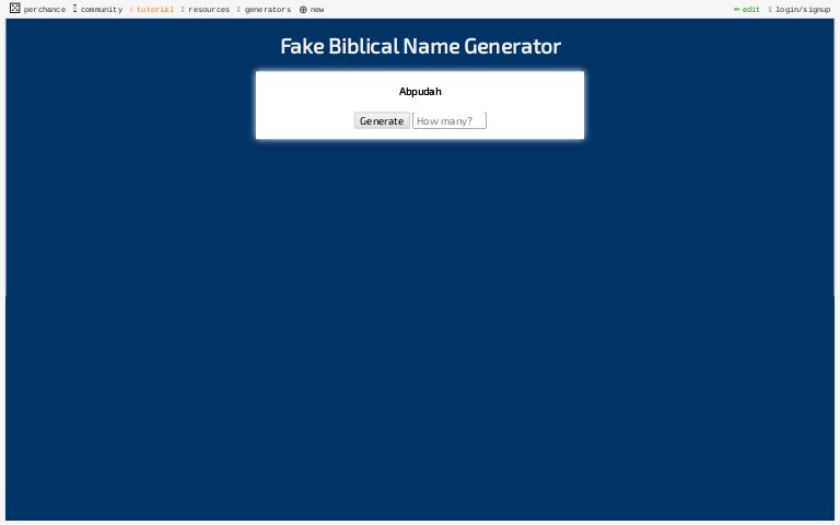 Fake Biblical Name Generator