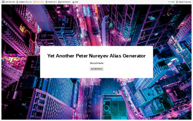 Yet Another Peter Nureyev Alias Generator