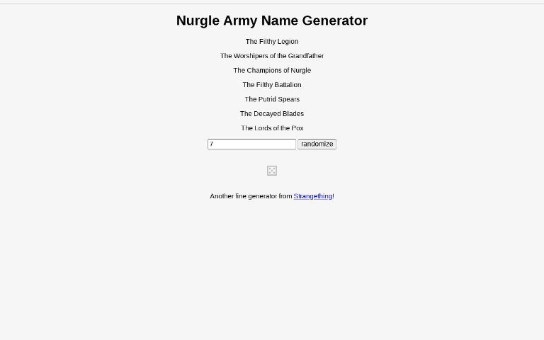 Nurgle Army Name Generator