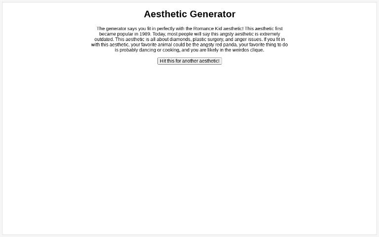Aesthetic Generator