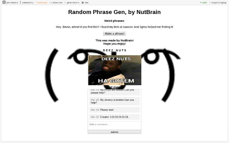 Random Phrase Gen, by NutBrain