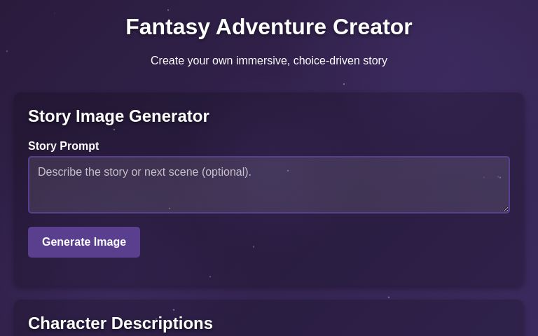 Fantasy Adventure Creator ― Perchance Generator