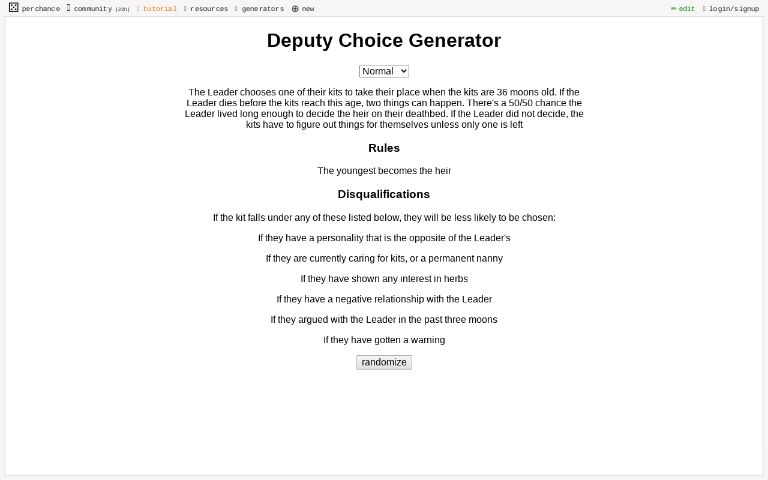 Deputy Choice Generator