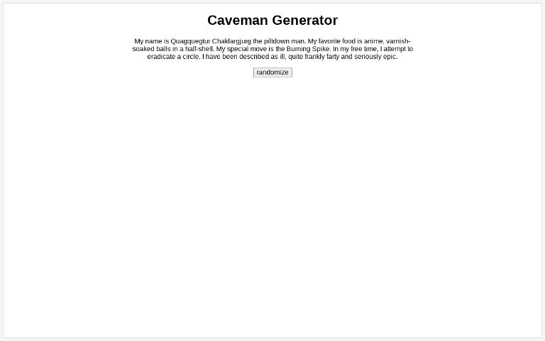 Caveman Generator