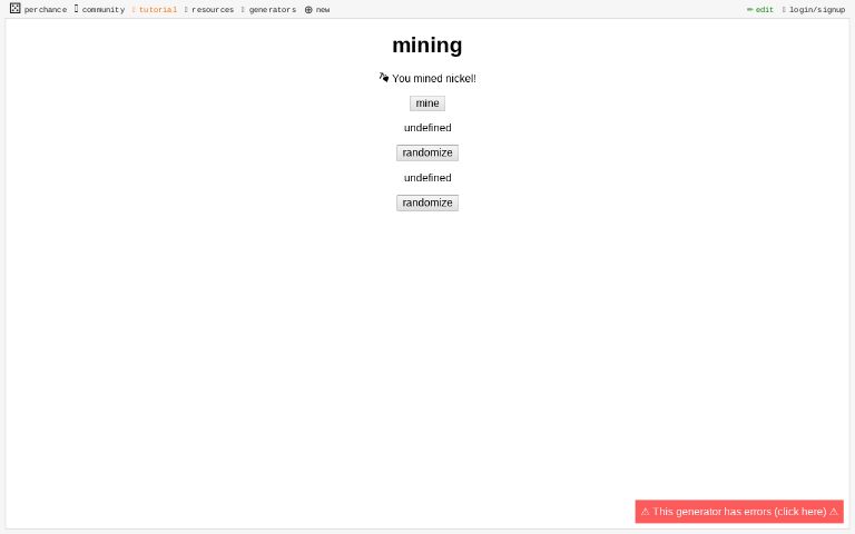 mining ― Perchance Generator