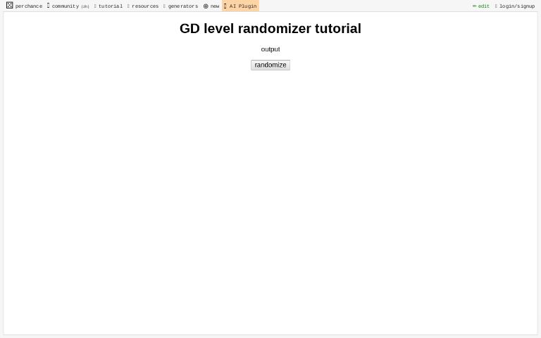 GD level randomizer tutorial ― Perchance Generator