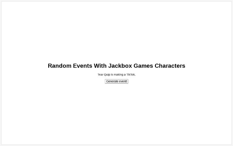Random Events With Jackbox Games Characters ― Perchance Generator