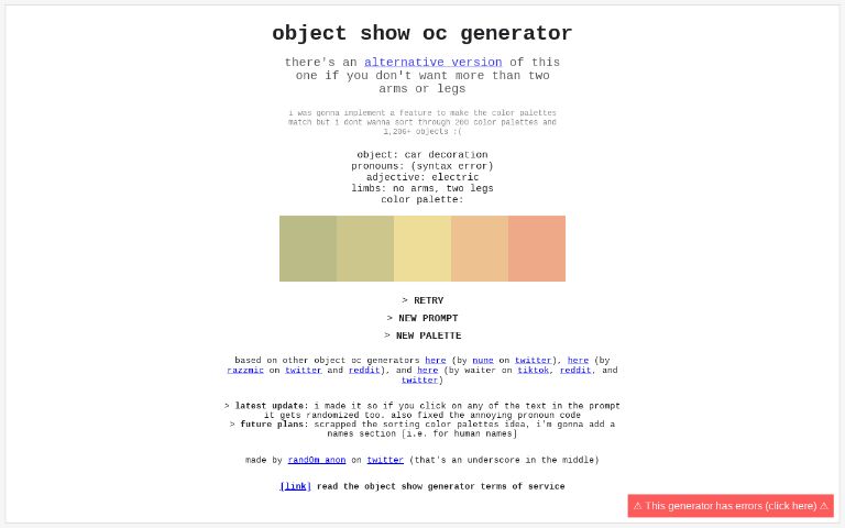 object show oc generator