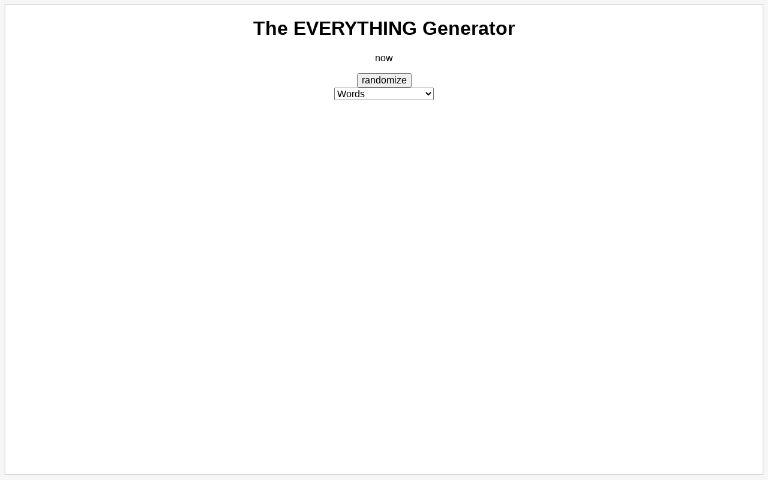 The EVERYTHING Generator