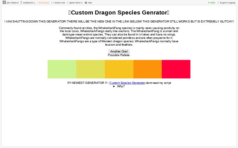 🪶Custom Dragon Species Genrator🪶 ― Perchance Generator