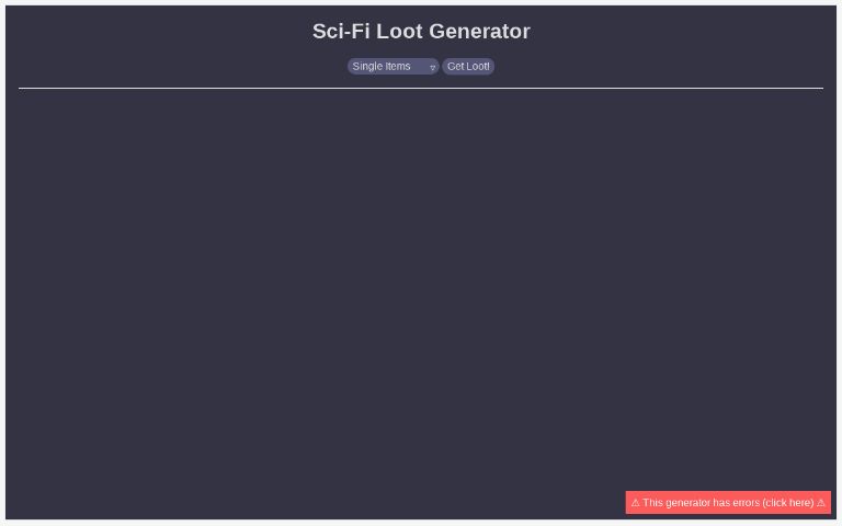 Sci-Fi Loot Generator