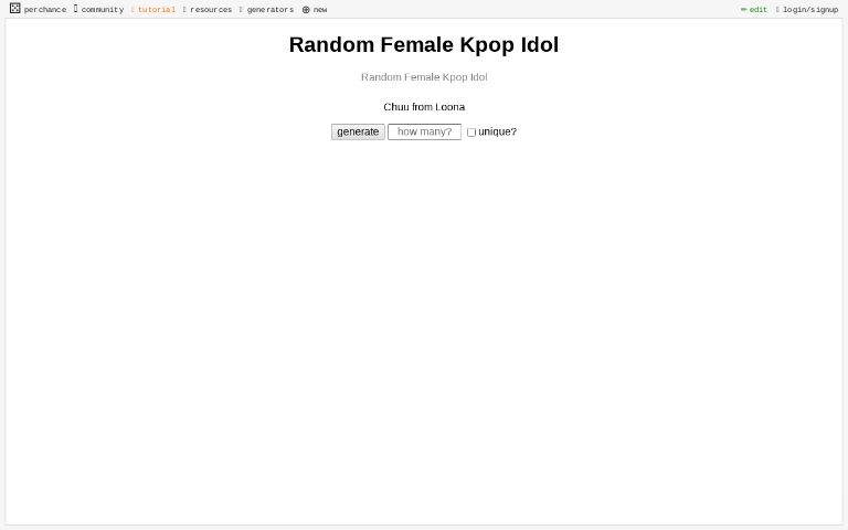 Random Female Kpop Idol ― Perchance Generator