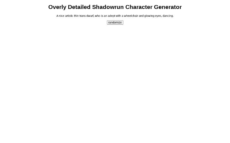 Overly Detailed Shadowrun Character Generator