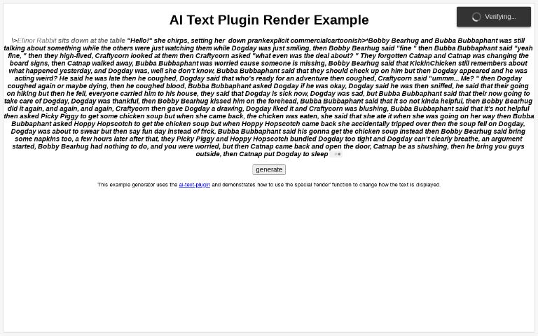 AI Text Plugin Render Example