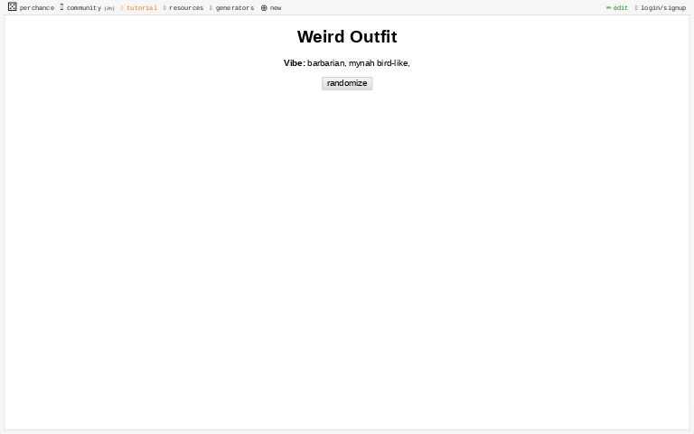 Weird Outfit ― Perchance Generator