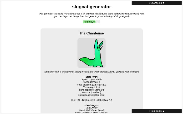 slugcat gen ― Perchance Generator