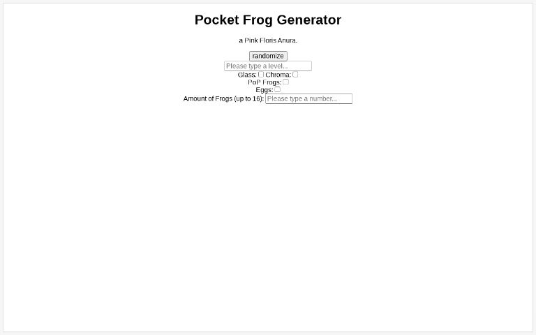 Pocket Frog Generator