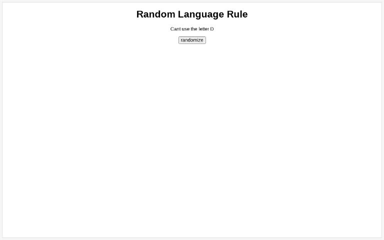 Random Language Rule ― Perchance Generator