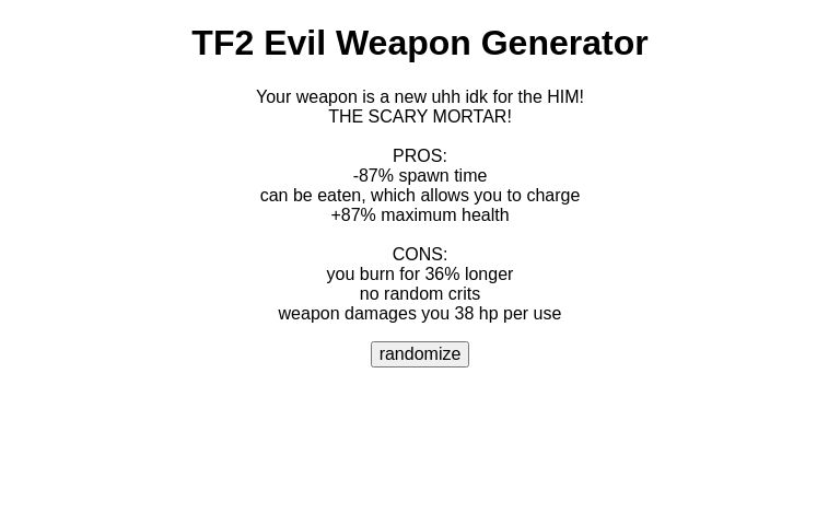 TF2 Evil Weapon Generator