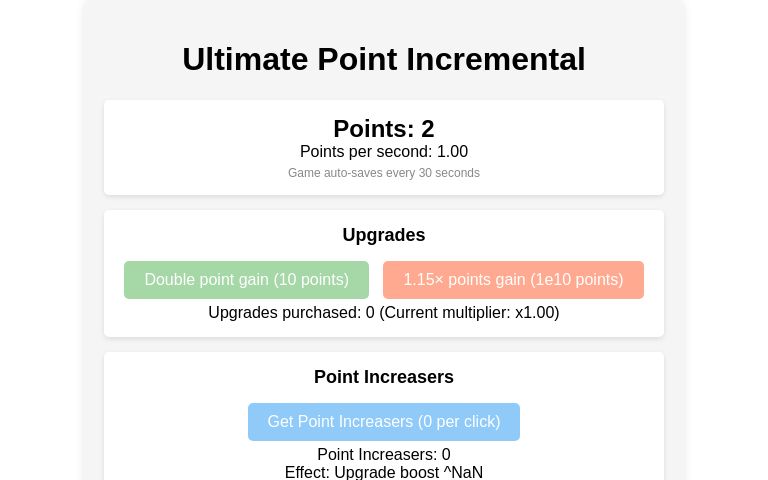 Ultimate Point Incremental ― Perchance Generator