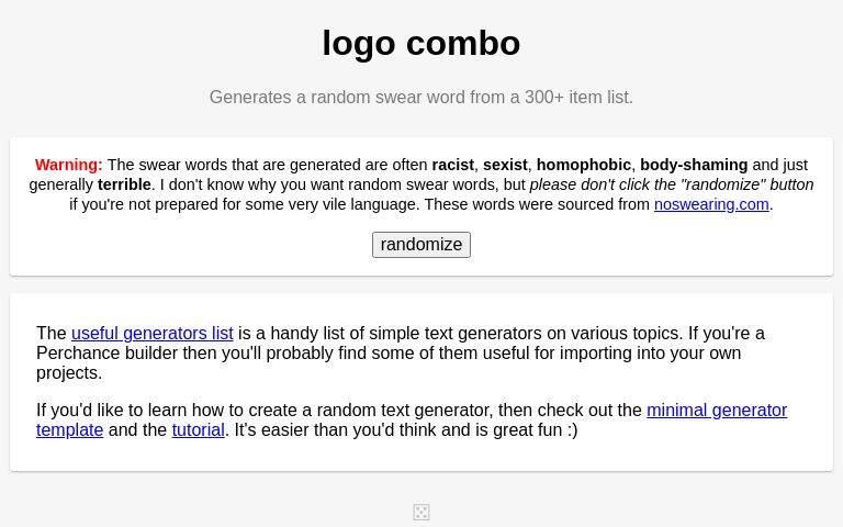 logo combo ― Perchance Generator