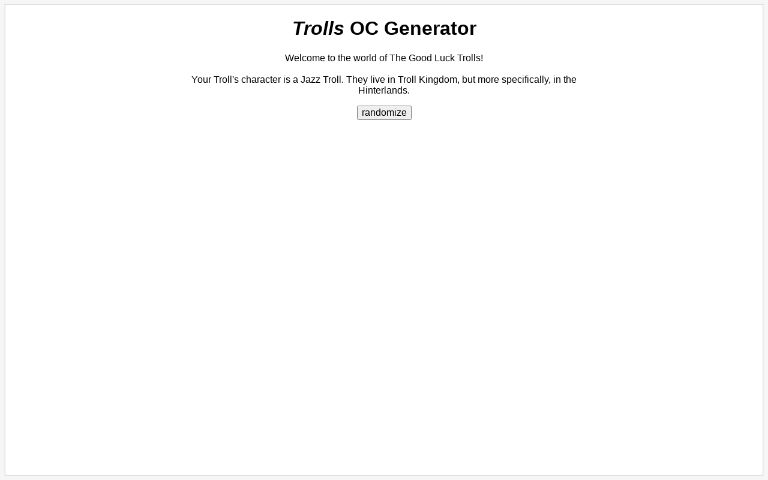 Trolls OC Generator