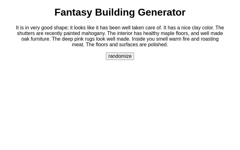 Fantasy Building Generator