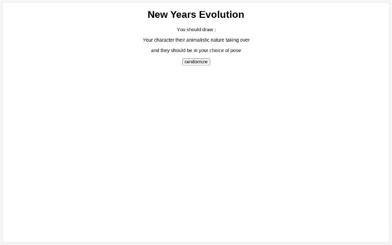 New Years Evolution ― Perchance Generator