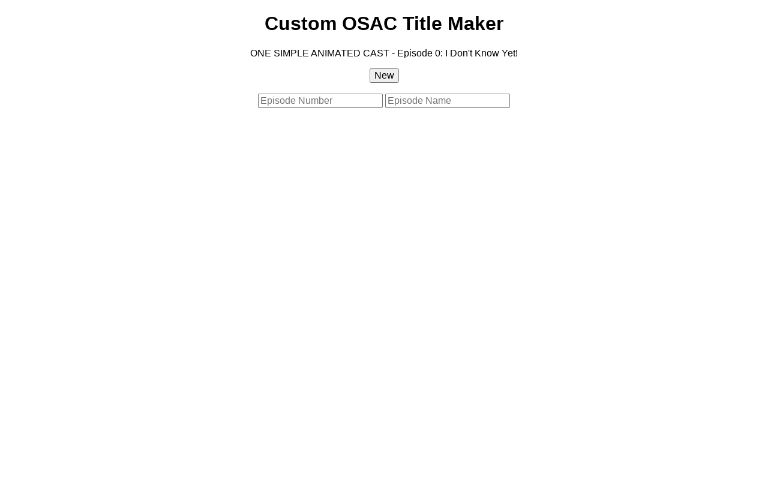 Custom OSAC Title Maker ― Perchance Generator