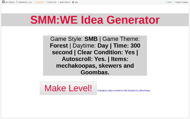 SMM:WE Idea Generator