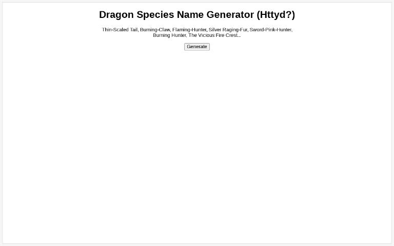 Dragon Species Name Generator (Httyd?)