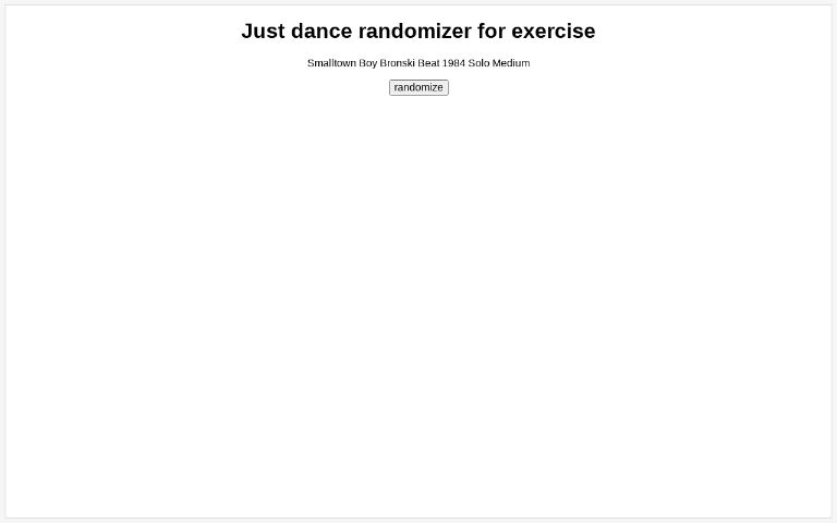 Just dance randomizer for exercise ― Perchance Generator