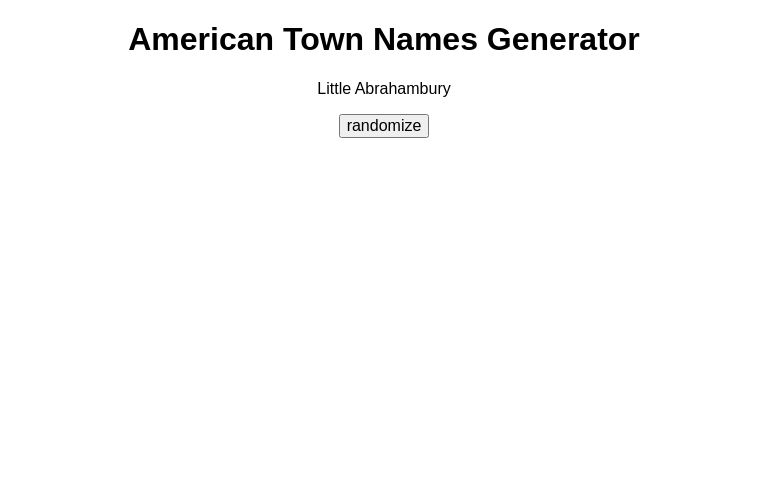 American Town Names Generator