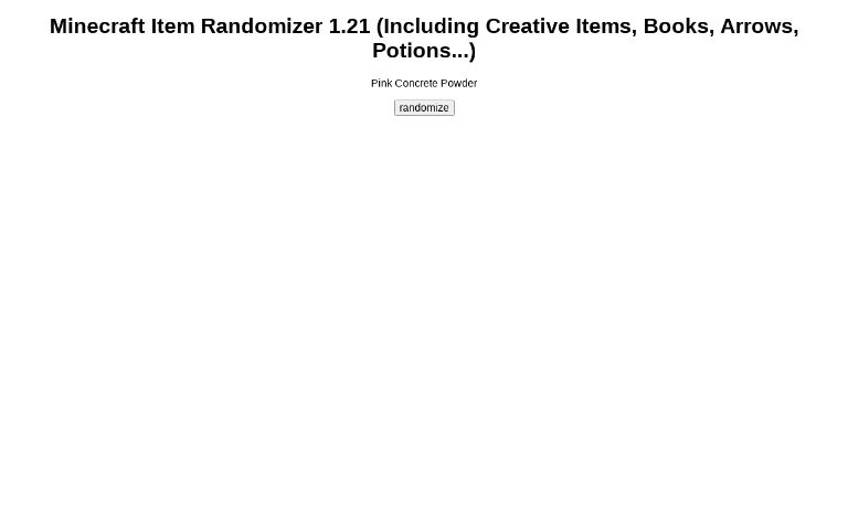 Minecraft Item Randomizer 1.21 (Including Creative Items, Books, Arrows ...