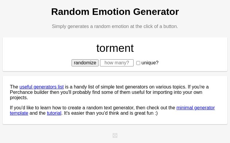 Random Emotion Generator
