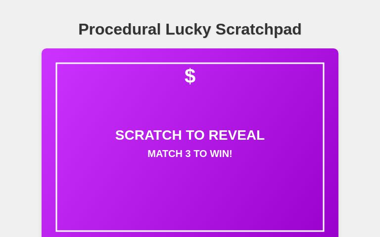 Procedural Lucky Scratchpad ― Perchance Generator